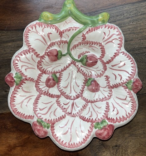 Strawberry Majolica Plate Made in Portugal Neuwirth 7.5” X 9” X 1.5”h ...