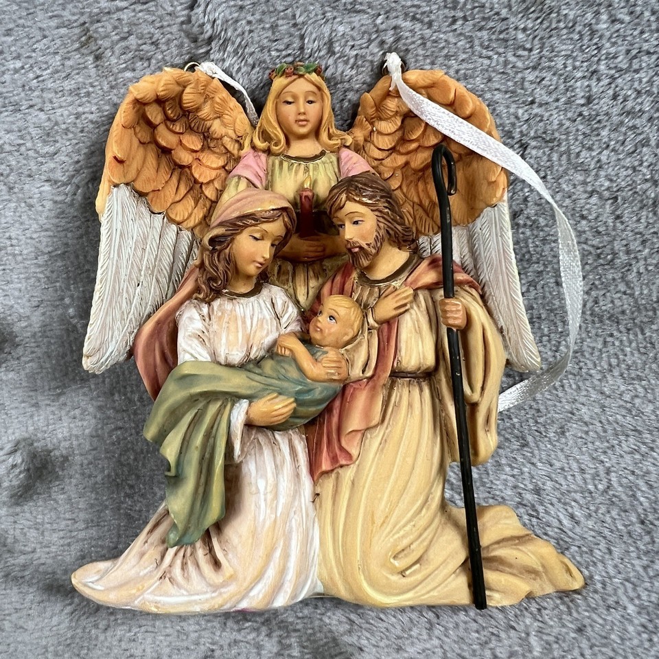 Holy Family Guardian Angel Baby Jesus Mary Joseph Ornament Decor 1999 ...