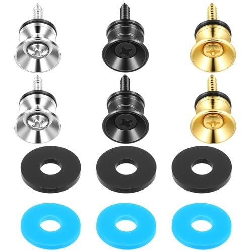 6 Pcs Guitar Strap Button Lock with Flex Lock Strap Blocks Guitar ...