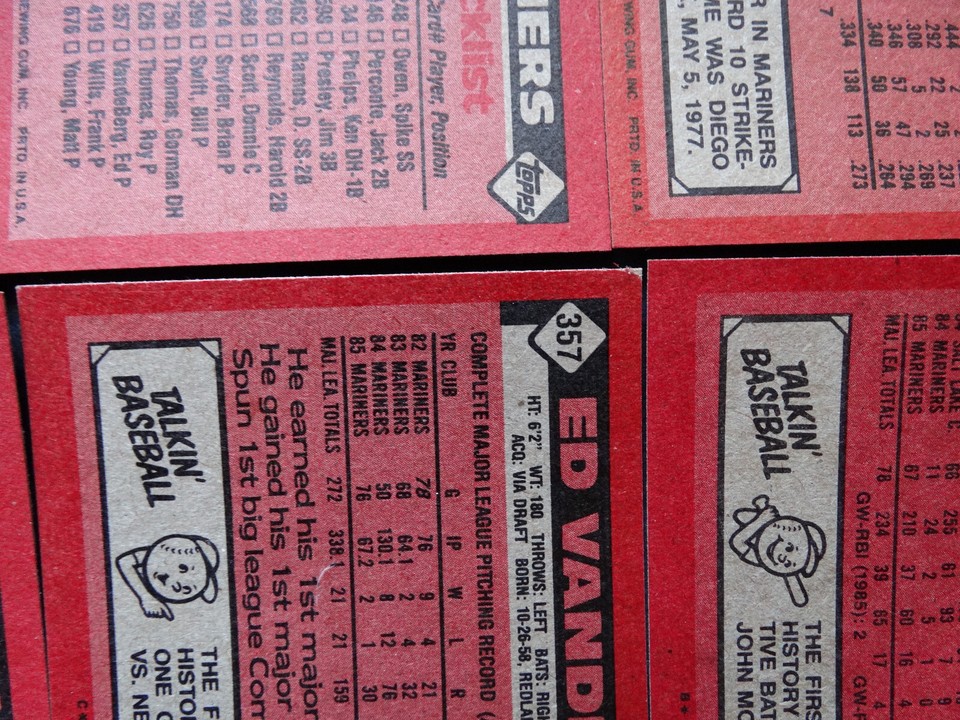 1986 Topps Seattle Mariners Team Set of 30 Baseball Cards | eBay