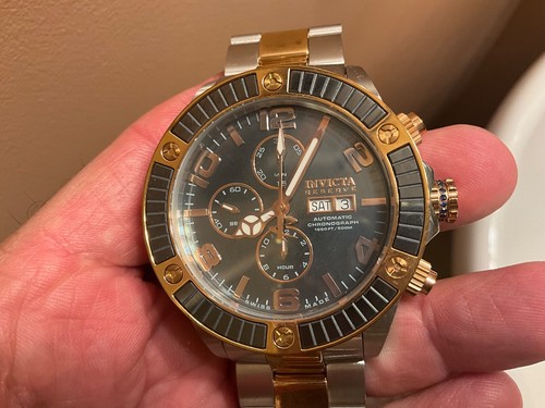 INVICTA SWISS MADE RESERVE HEMATITE PRO DIVER MODEL 10611 VALJOUX 7750 ...