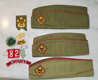 Vintage Boy Scouts Of America BSA Hats And Patches Green Small Medium ...