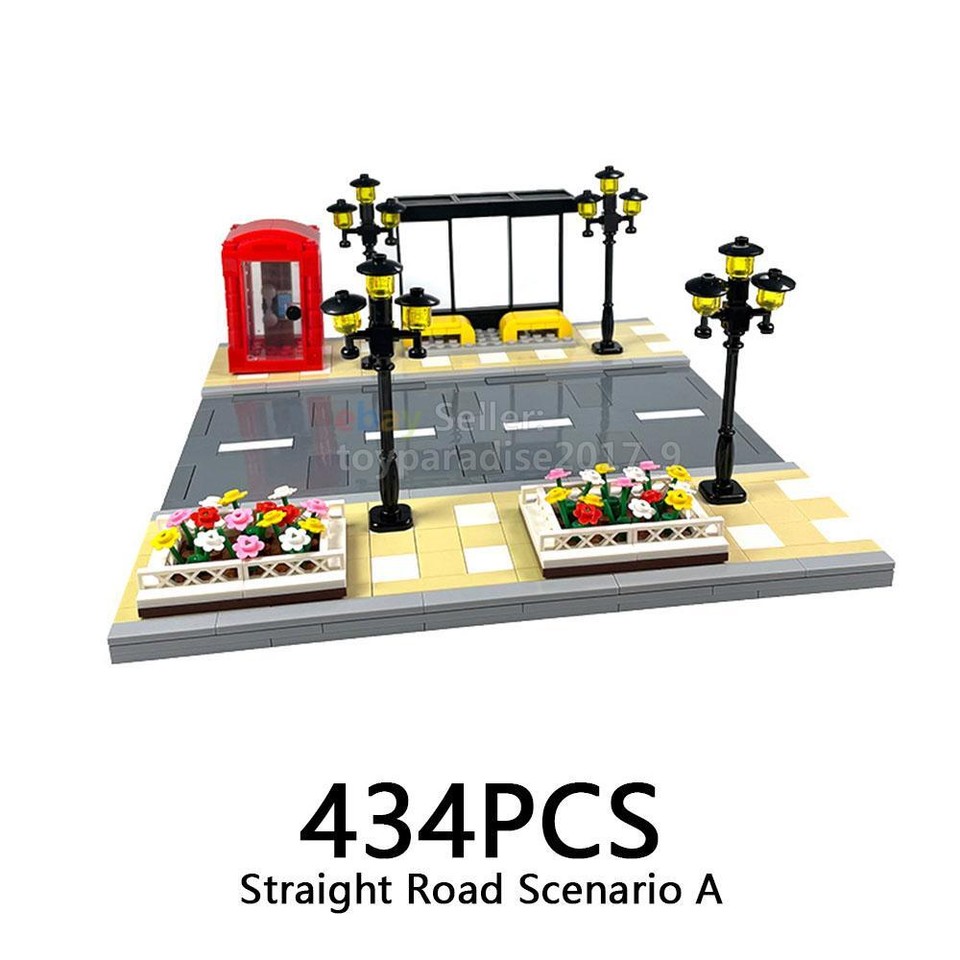 MOC City House Street Building Blocks Bricks Traffic Footbridge Set ...