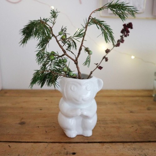 Nathalie Lete Flower Vase Monkey Porcelain H10.5cm/H4.1" | eBay