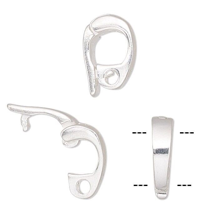 1 Small Or Medium Sterling Silver Bead Strand Enhancer Bail For Pendant ...