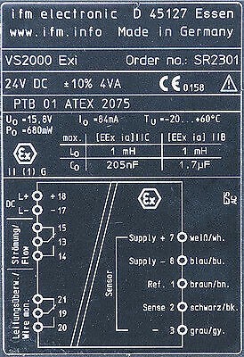IFM VS2000 EXI SR2301 Electronic Evaluation Unit | eBay