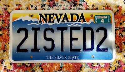 Rare - Nevada Vanity License Plate # 2ISTED2 - Twisted Also -Totally ...