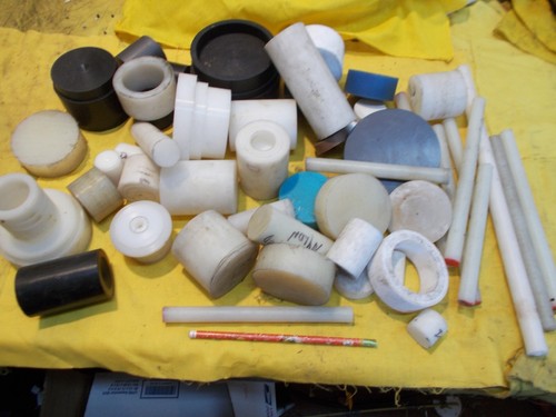 MIXED BOX LOT MACHINABLE PLASTIC bar round stock NYLON TEFLON DELRIN ...