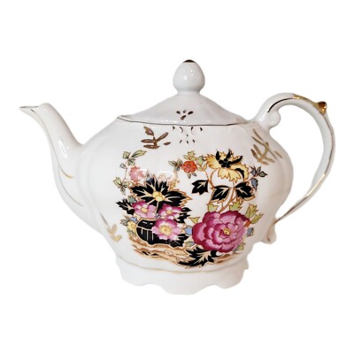 Vintage Porcelain Musical Floral Teapot Japan Music box Music box works ...