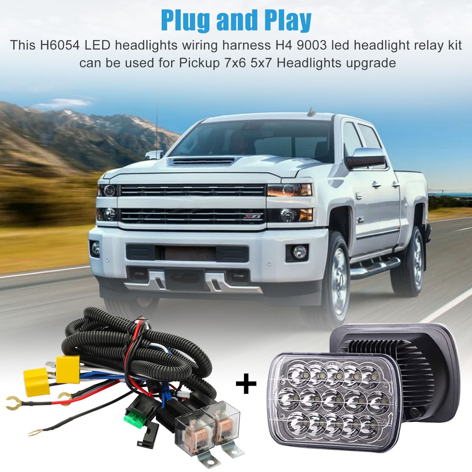 H4 LED Headlight Relay Wiring Harness Kit For Toyota Tacoma Pickup ...