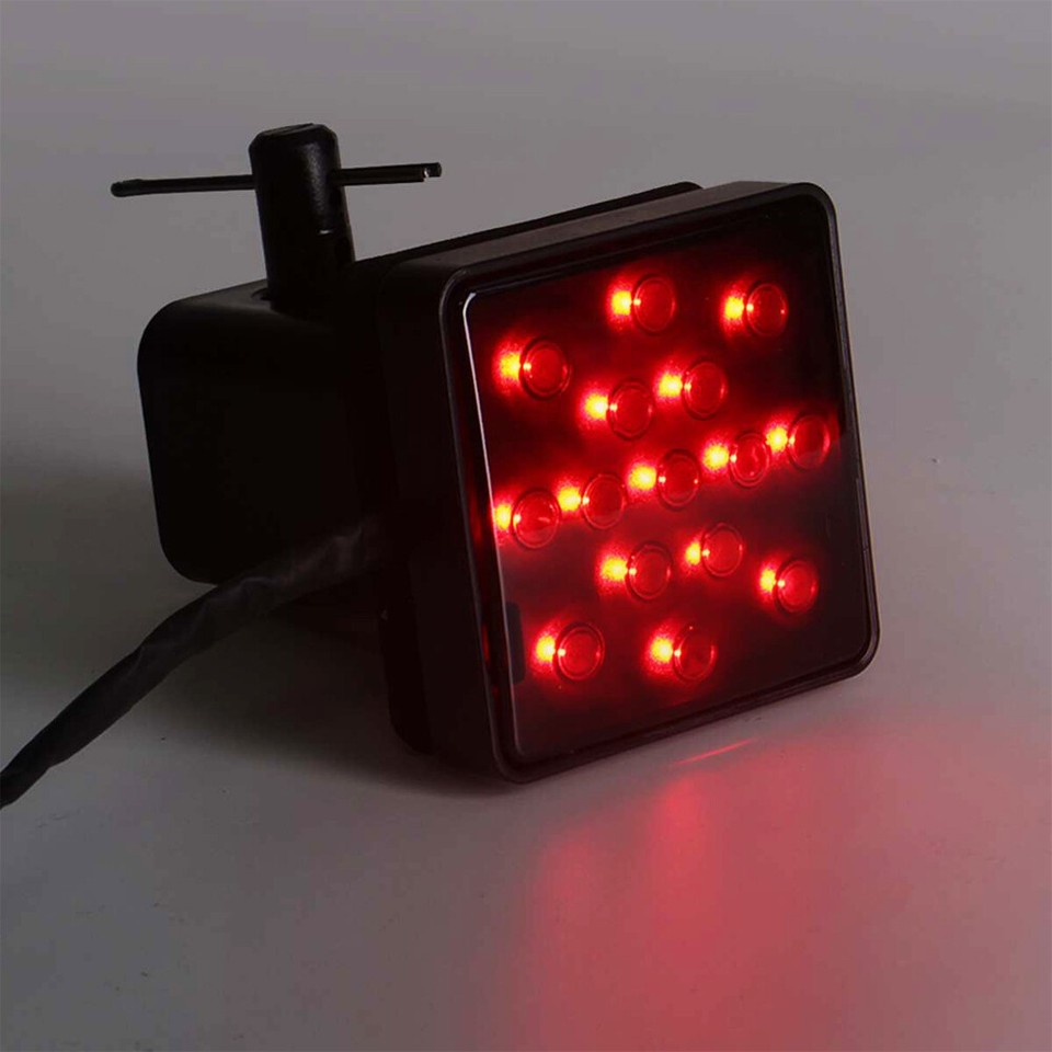 2In 15-LED DRL Towing Truck Trailer Light Brake Receiver Cover Hitch ...