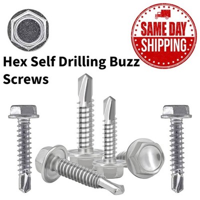 SELF DRILLING TEK SCREWS HEX HEAD ZINC ROOFING CLADDING SHEET | eBay UK