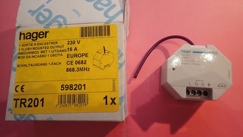 HAGER TR201 - Module 1 sortie 16A RF à encastrer KNX Radio TEBIS | eBay
