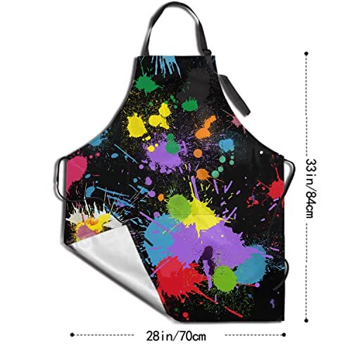 Artist Apron with 2 Pockets Adjustable Neck Colorful Painting Smocks ...