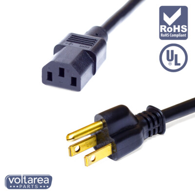 Power Cable Cord 6.6ft / 2m For Dell 1720 3333 1700 1710 Mono Laser ...