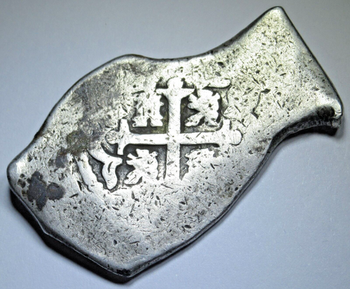 1600's Spanish Mexico Silver 8 Reales Unique Shape Old Pirate Treasure ...