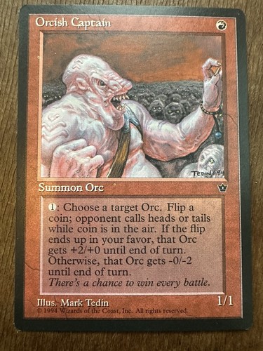 Magic the Gathering MTG Orcish Captain 1994 Fallen Empires NM PRINTER ...