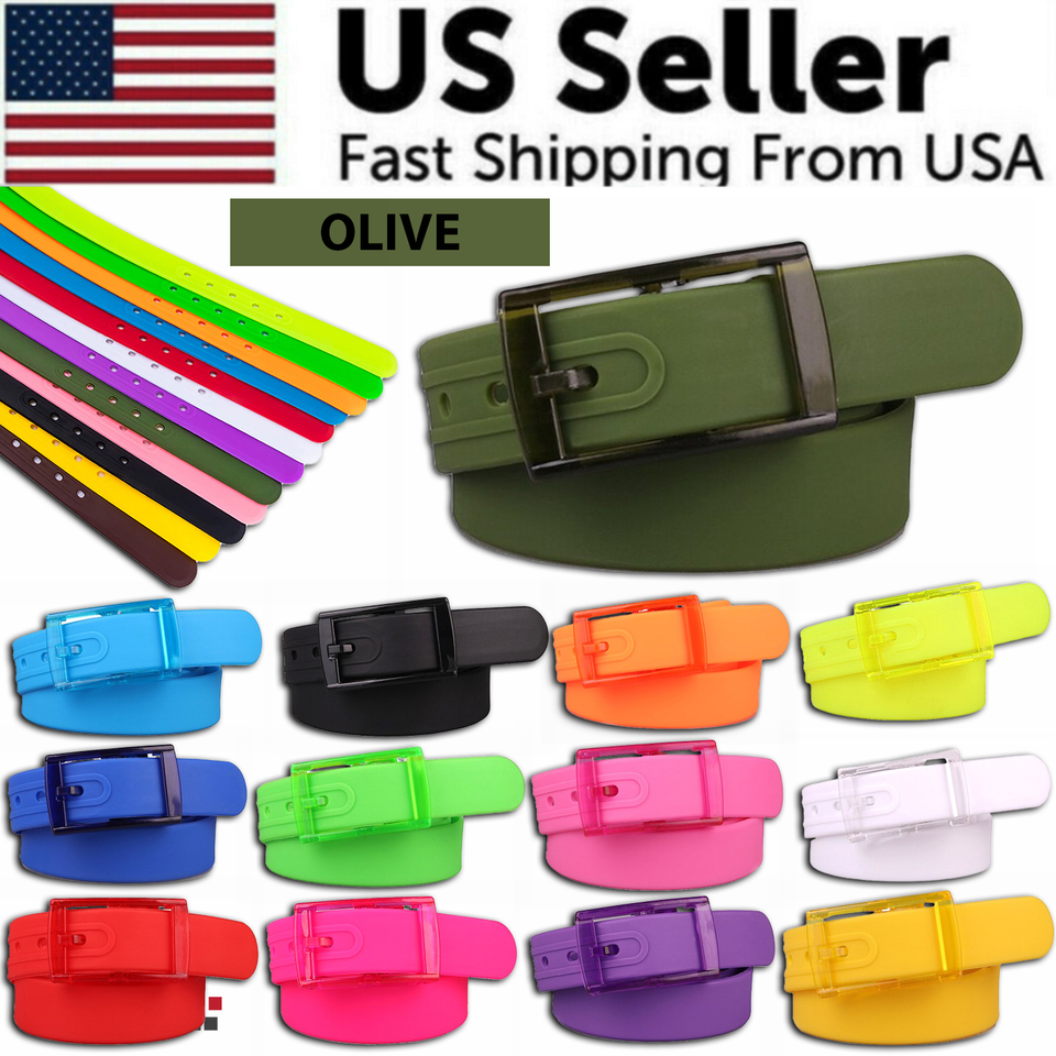 Adjustable Cut to Fit Rubber Plastic Jelly Silicone Casual Belt With ...