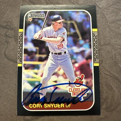 CORY SNYDER #526 1987 Donruss IN PERSON SIGNED ON CARD AUTO INDIANS | eBay