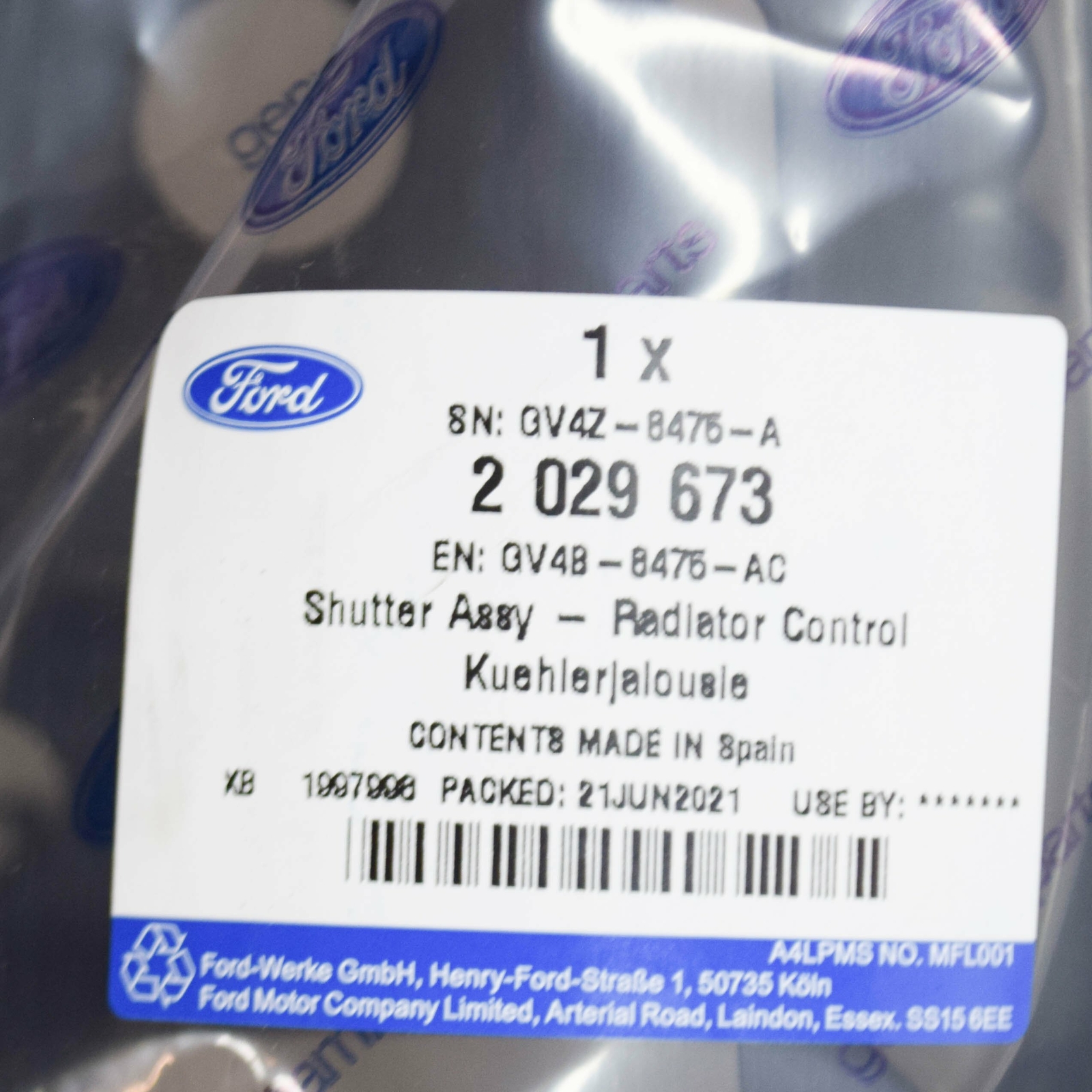 OEM Ford Kuga C520 Mk2 Radiator Control Shutter 2029673 Gv4b-8475-ac ...