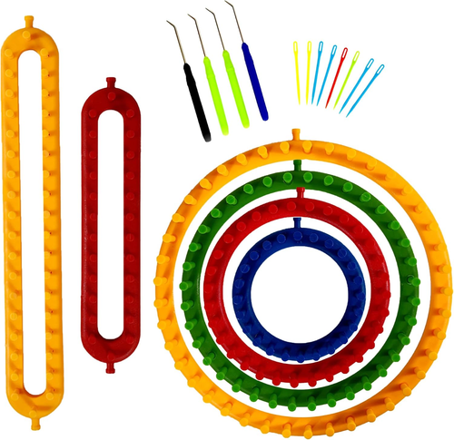 Knitting Loom Kit for Beginners, 4 round and 2 Rectangular Looms ...