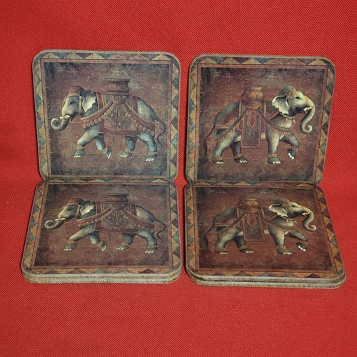 Wooden Elephant Coasters Set of 6 | eBay