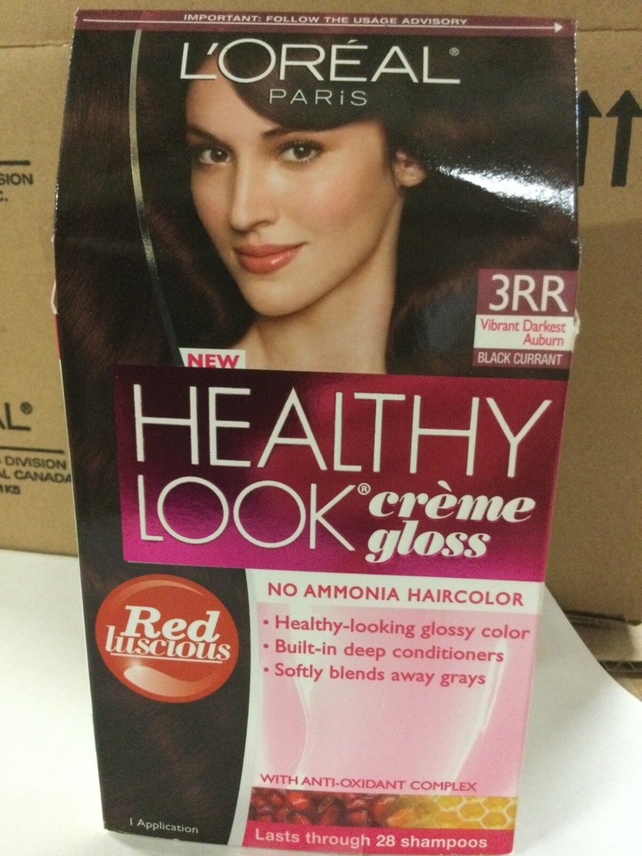 L'Oreal Healthy Look Cr Gloss Hair Color VIBRANT DARKEST AUBURN #3RR ...