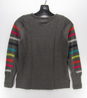 Project J Sweater Women XS Gray Pullover Striped Crewneck Breathable ...