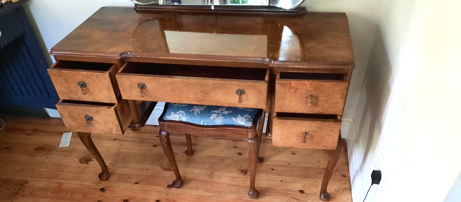 Georgian Style Vintage Burr Walnut Dressing Table Art Deco | eBay