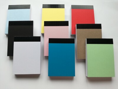 MINI NOTEPADS A7 JOTTER NOTEBOOK POCKET MEMO COLOURED COVER 100 SHEETS ...