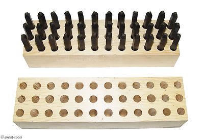 1/16" LETTER NUMBER STAMP SET – Made in the USA – metal punch punches ...