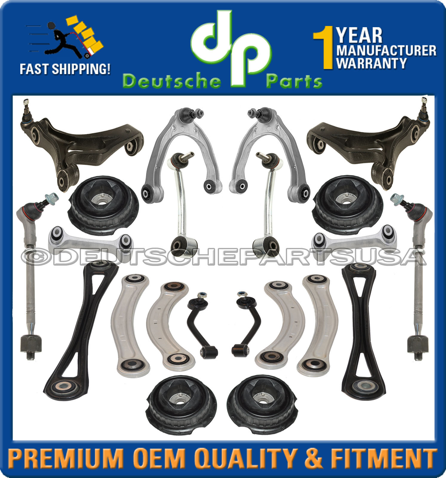 PORSCHE CAYENNE FRONT+REAR Control Arm Ball Joints Strut Mount ...