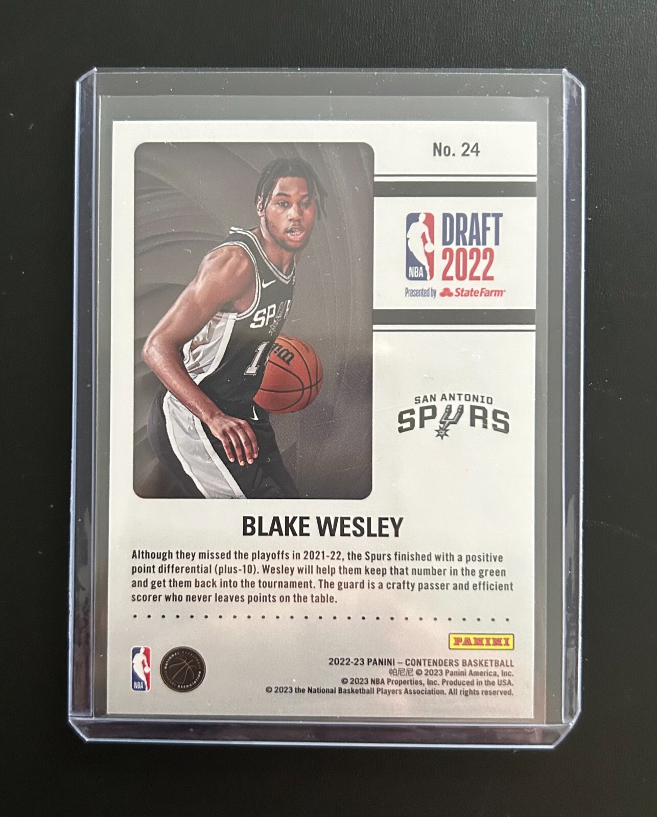 2022-23 Panini Contenders Draft Class Contenders #24 Blake Wesley Spurs ...