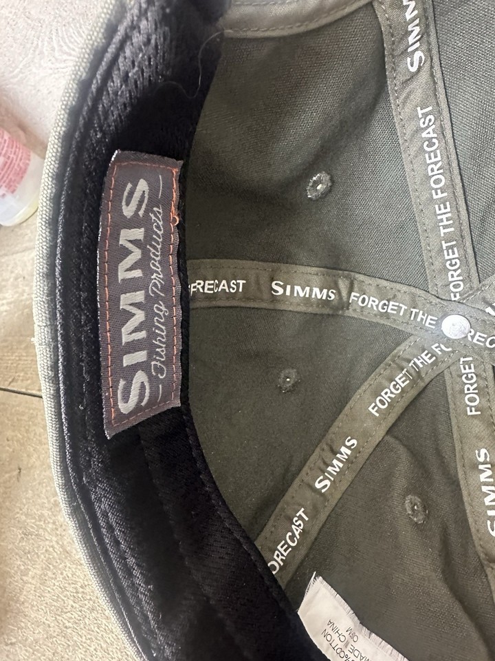 Simms Fishing Hat Single Haul Baseball Hat Cap Adjustable Green | eBay