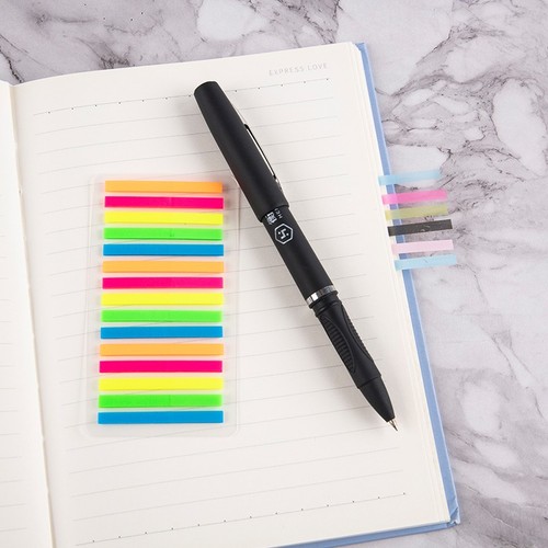 300PCS Writable Color Stickers Transparent Fluorescent Strip Index ...