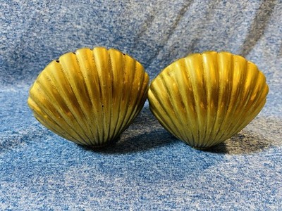 Vintage Brass Scallop Shell Salt And Pepper Shakers 2.5” T | eBay