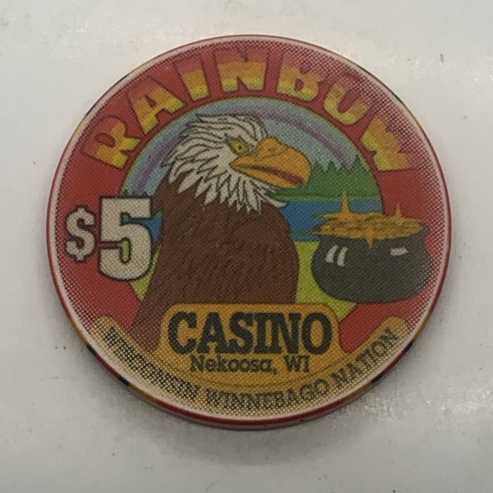 RAINBOW CASINO $5 casino gaming poker chip ~ Nekoosa Wisconsin ...