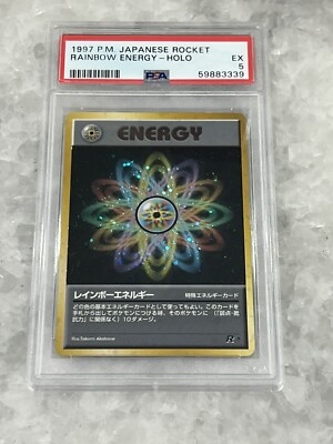 Pokemon Rainbow Energy Team Rocket Japanese Holo Rare PSA 5 EX | eBay