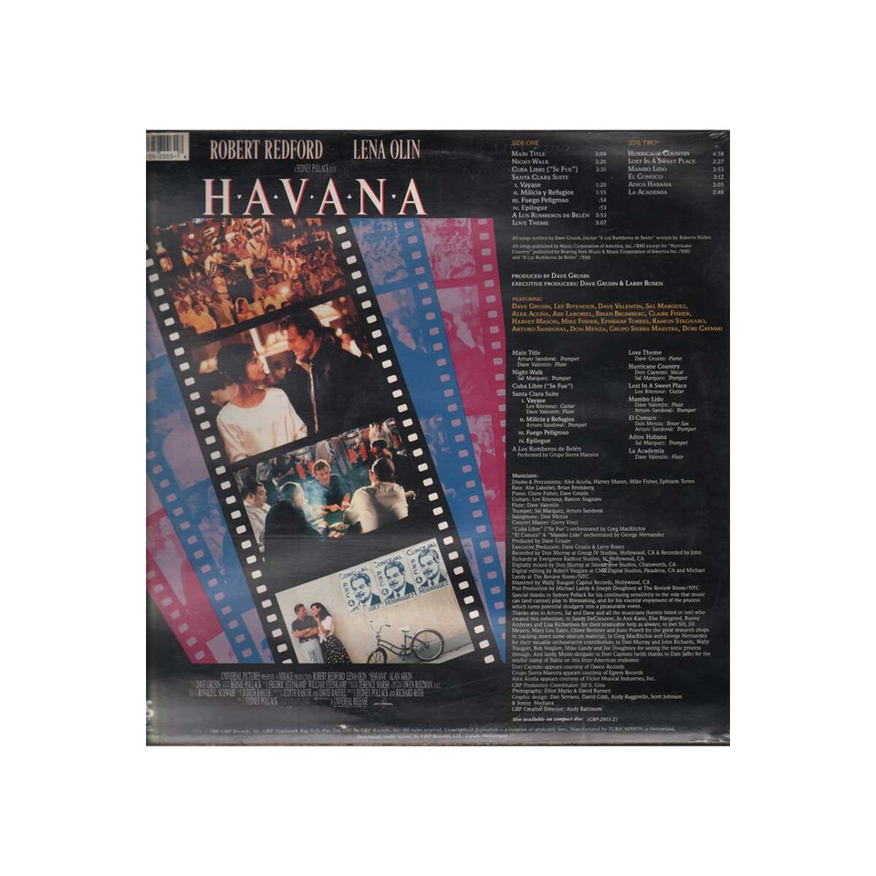 Dave Grusin LP Vinyl Havana Column Soundtrack Ost /Grp New ...
