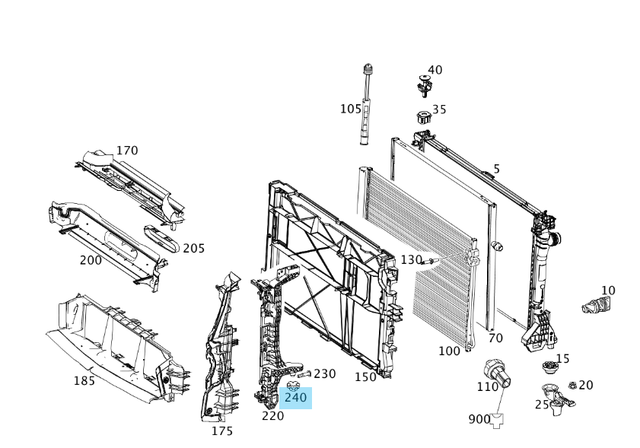 2x Genuine Mercedes-Benz Radiator Elastomer Bearing Support Frame ...