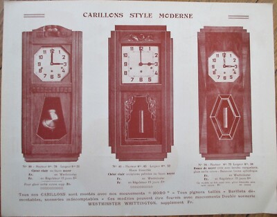 Art Deco French Clock Advertising 1920s Brochure Flier, Baker's Cuckoo ...