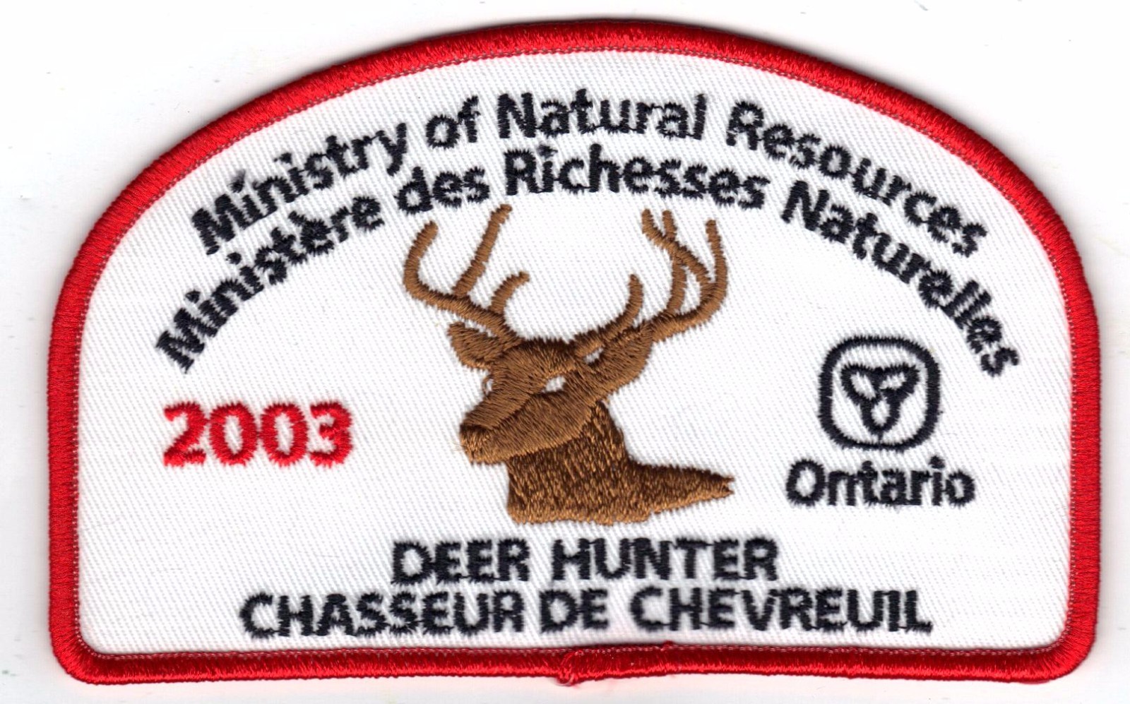 2003 ONTARIO MNR DEER HUNTER PATCH-MICHIGAN DNR DEER-BEAR-MOOSE-ELK ...