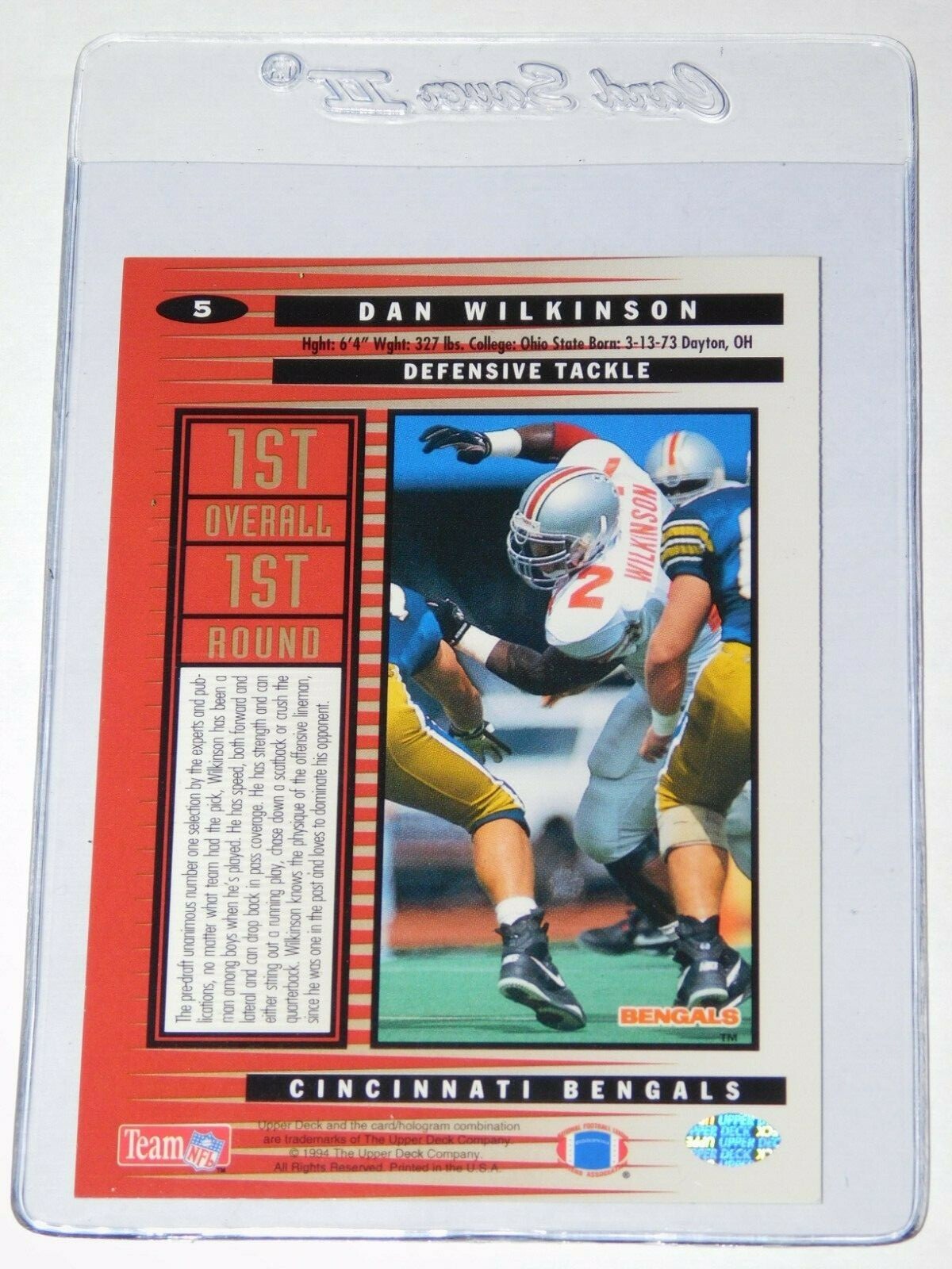 1994 COLLECTOR'S CHOICE SILVER DAN WILKINSON ROOKIE CARD #5 | eBay