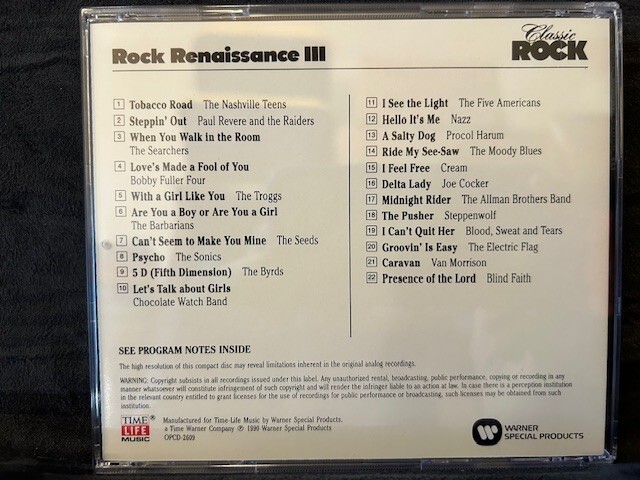 Rock Renaissance III Time Life Classic Rock (1990, CD) | eBay