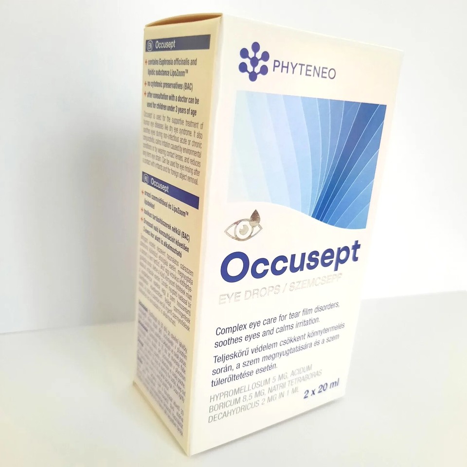 OCCUSEPT Eye Drops 2x 20ml Tear Disorders Visual Tension Stressed Eyes ...