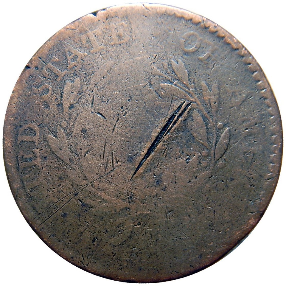 Large cent 1794 Sheldon 65 in unique terminal die state discovery coin ...