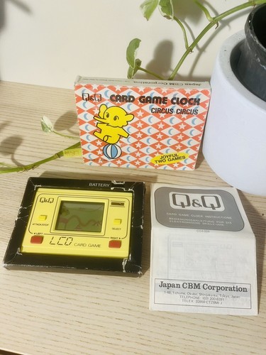 *VINTAGE* Retro Handheld Console Card Game Clock Japan + BOX + MANUAL ...