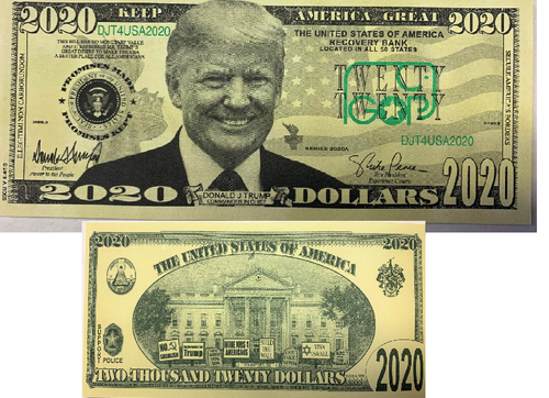 25 NOVELTY FAKE PRESIDENT TRUMP 2020 ELECTION DOLLAR BILLS joke play ...