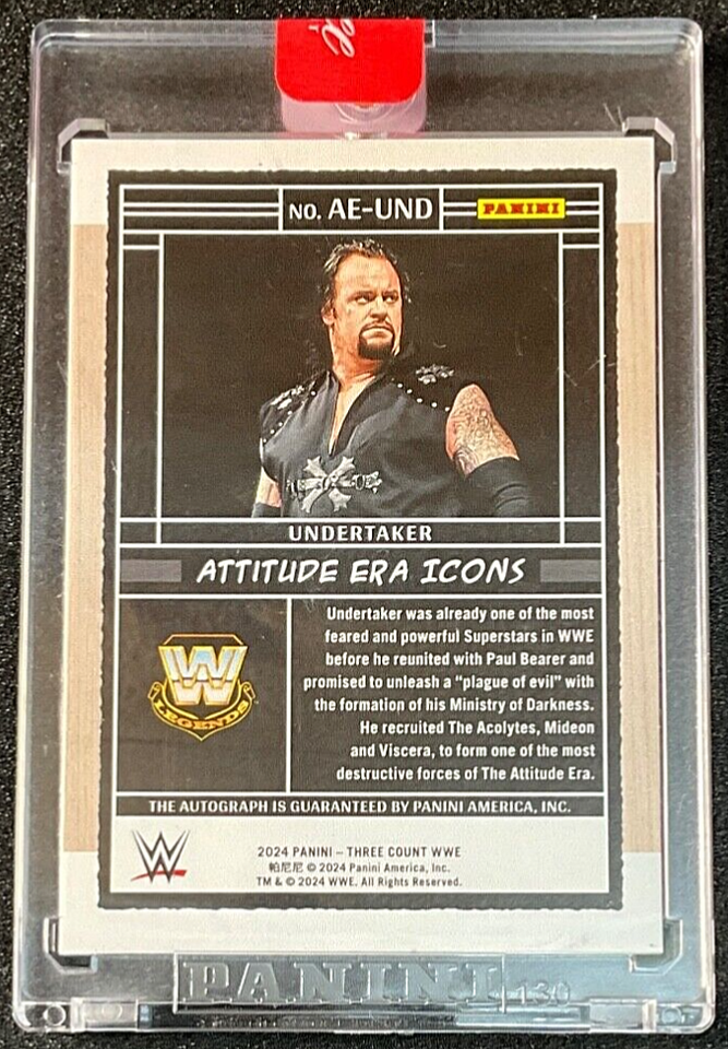 2024 WWE THREE COUNT ATTITUDE ERA ICONS UNDERTAKER AUTO 16/25 | eBay