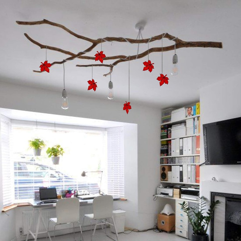Maple Leaves Stained Glass Window Hanging,Fall Leaf Decorations ...